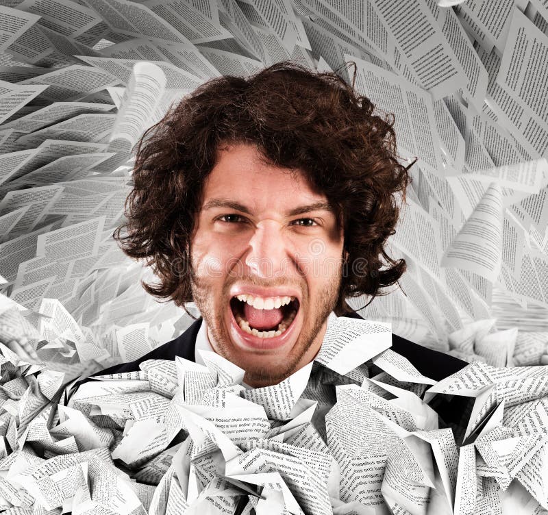 Screaming Stressed from Overwork Stock Image - Image of overworked ...