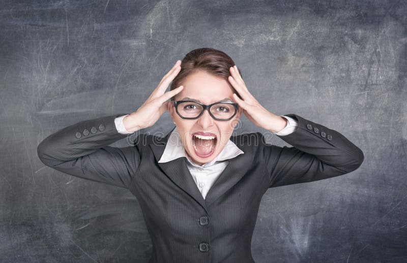Screaming teacher stock image. Image of emotion, anger - 71722053