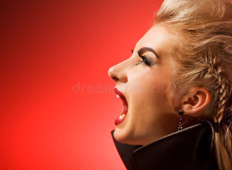 Woman vampire stock image. Image of dress, evil, hair - 31920777