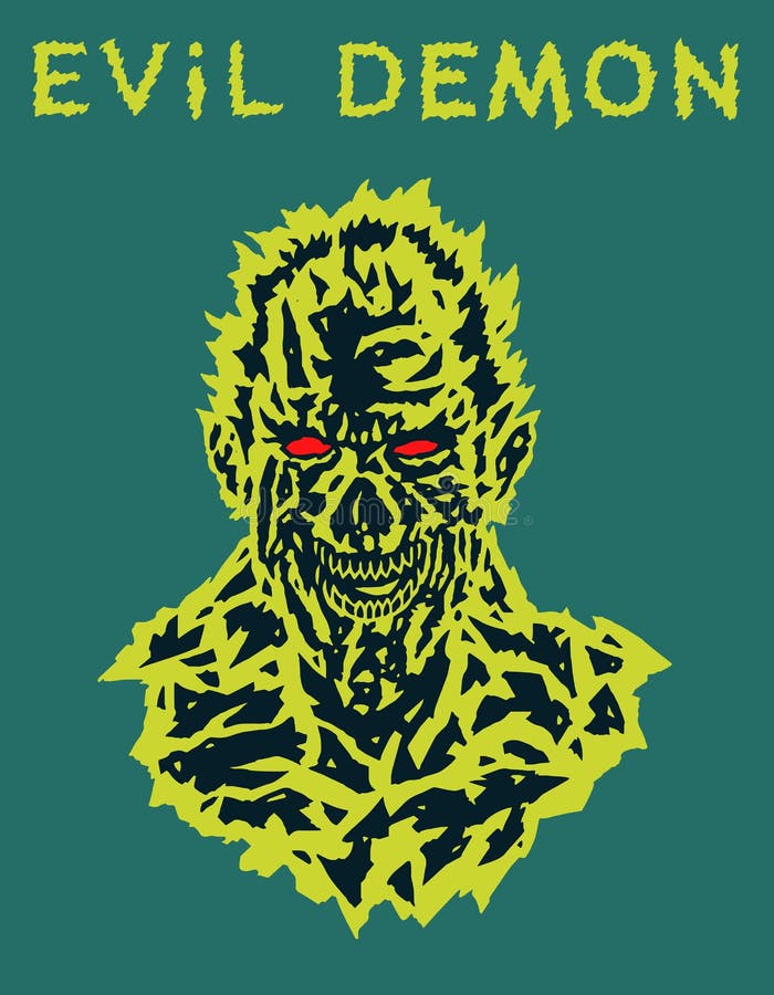 Screaming Vampire Head in Blue and Yellow Colors. Vector Illustration ...