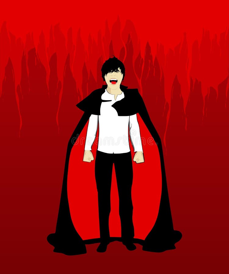 Screaming Vampire Man stock illustration. Illustration of cosplay ...
