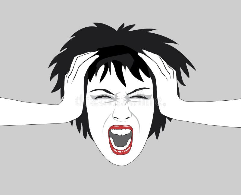 Screaming woman stock illustration. Illustration of mouth - 13497183