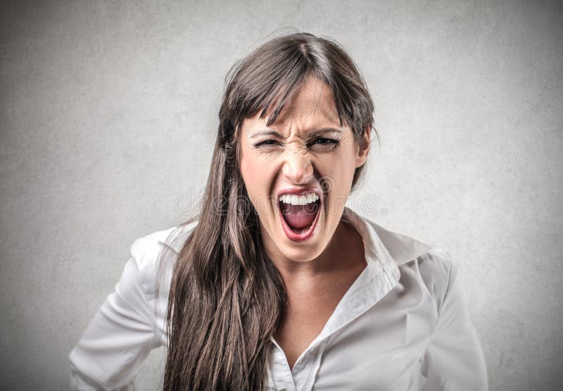 Screaming woman stock photo. Image of scream, negative - 35817230