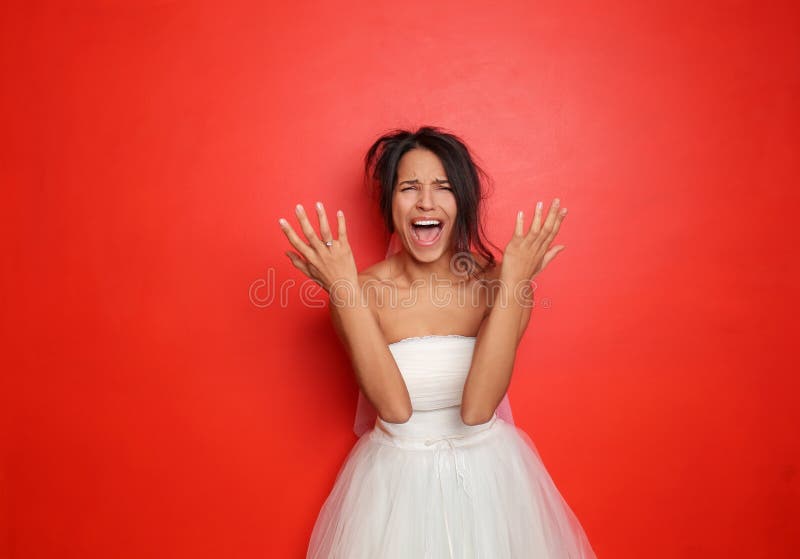 Screaming bride. stock image. Image of studio, color, emotional - 2678849
