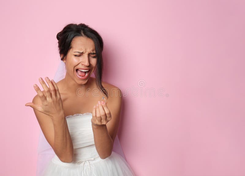 Screaming bride. stock image. Image of studio, color, emotional - 2678849