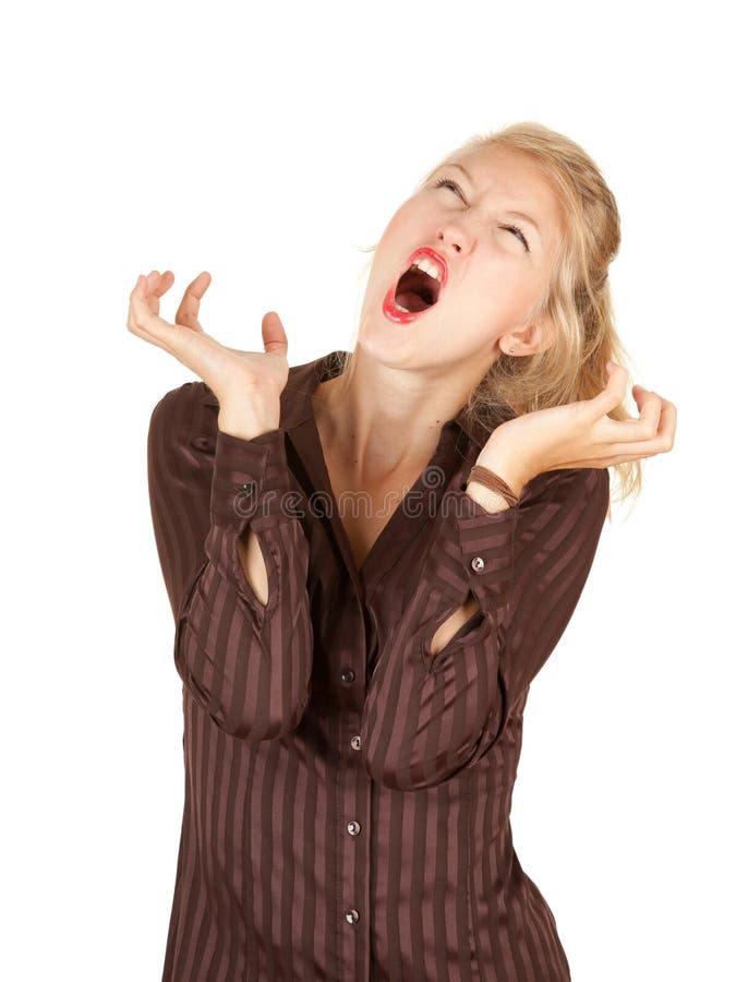 Screaming young girl stock image. Image of attractive - 21173987