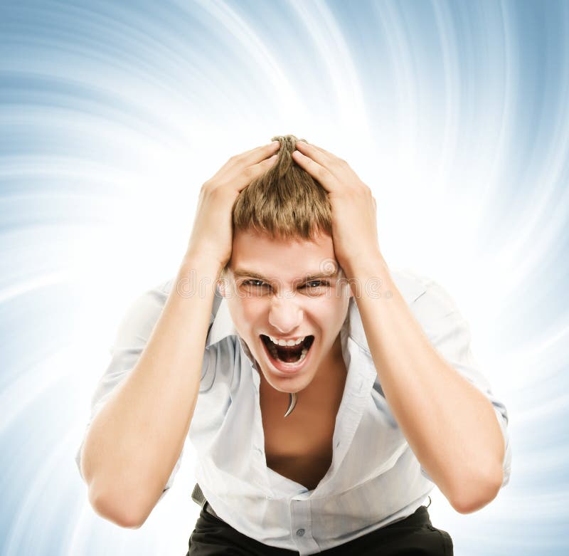 Screaming Young Handsome Man Stock Photo - Image of face, caucasian ...