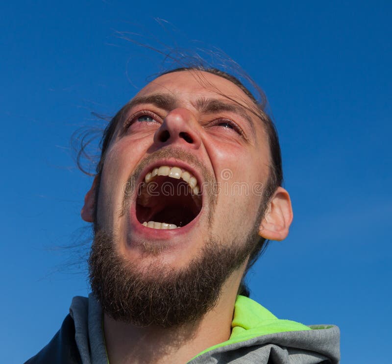 Screaming young man stock photo. Image of mouth, caucasian - 137176094