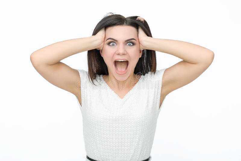 Screaming young woman stock image. Image of client, person - 6389427