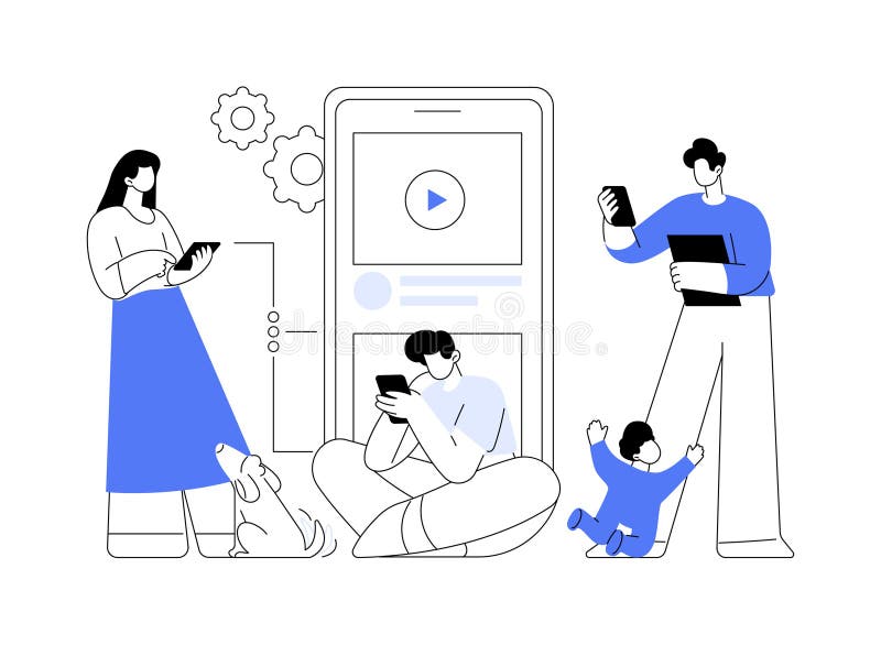 Mobile Addiction Kids Stock Illustrations – 339 Mobile Addiction Kids ...