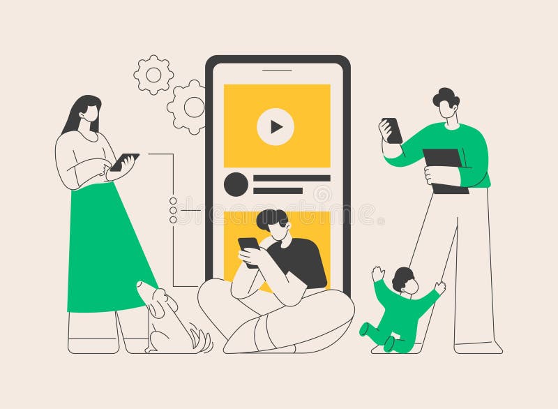 Screen Addiction Abstract Concept Vector Illustration. Stock ...