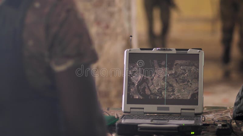 Screen of Army Laptop during Enemy Detection Stock Footage - Video of ...