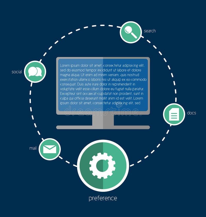 Screen, Around Which Tasks that People Perform daily. Stock Vector ...