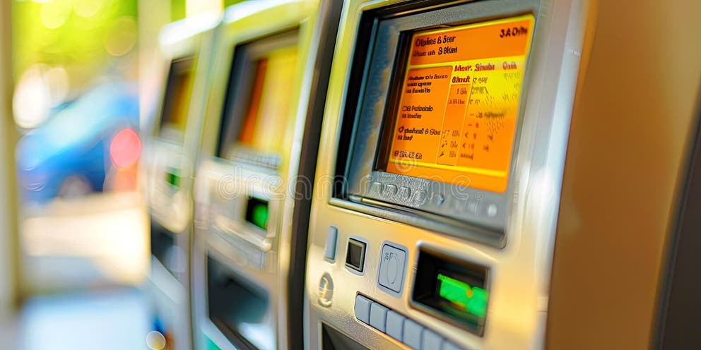 The Screen of an ATM with a Keyboard and a Touch Display on Which You ...