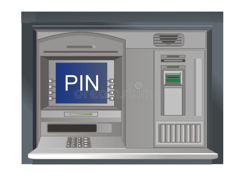 ATM and pin stock illustration. Illustration of check - 153846622