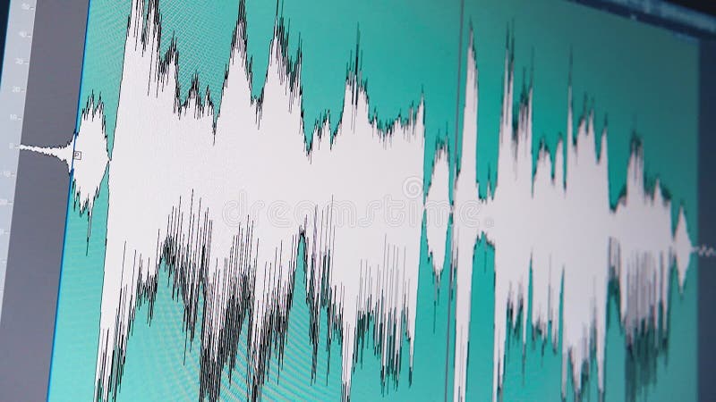 Screen of an Audio Software Displaying an Audio Waveform Stock Video ...