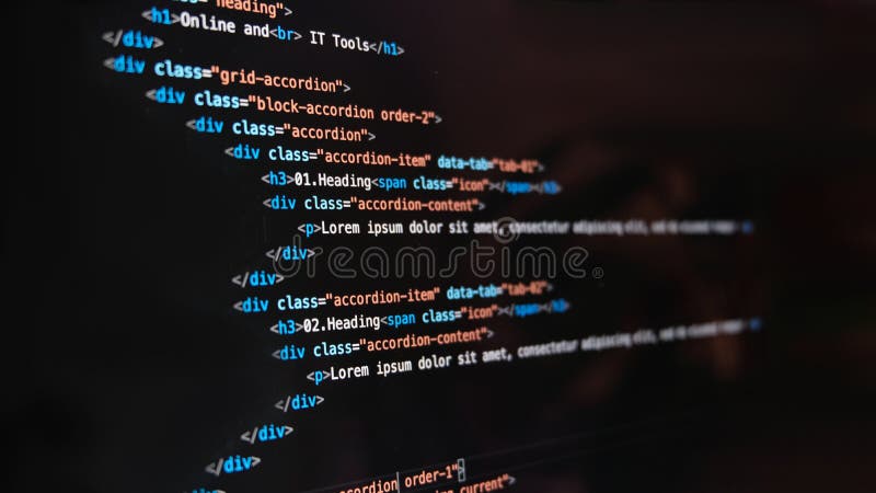 Html Web Design Code for Developers and Designers. Stock Photo - Image ...