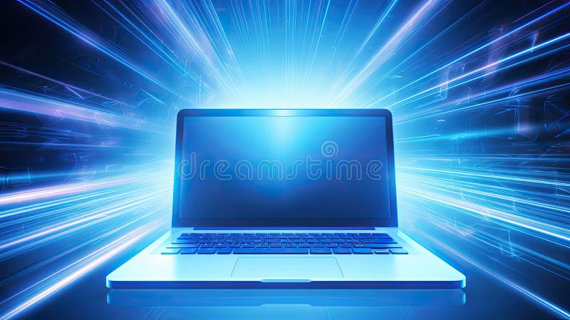 Screen Blue Computer Technology Background Stock Illustration ...