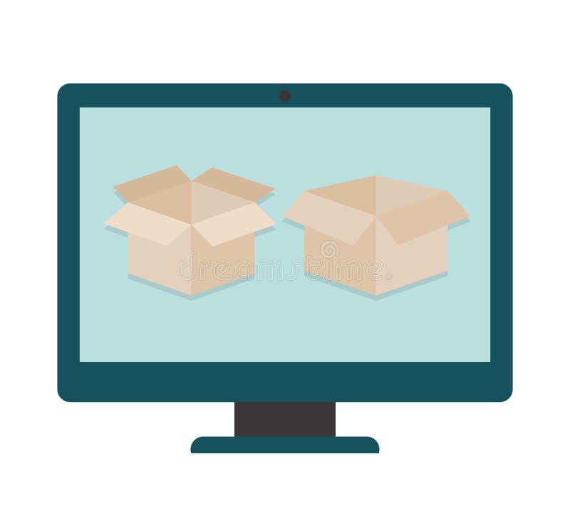 Screen with boxes stock vector. Illustration of industrial - 220499722