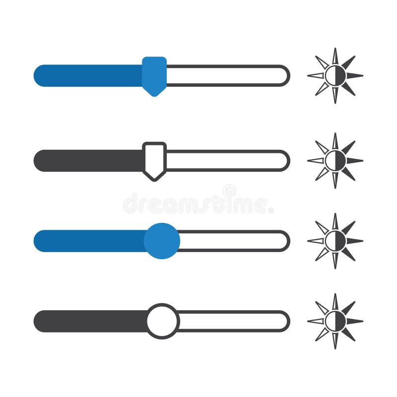 Brightness Contrast Icon Set. Vector Bright Intensity Symbols Stock ...
