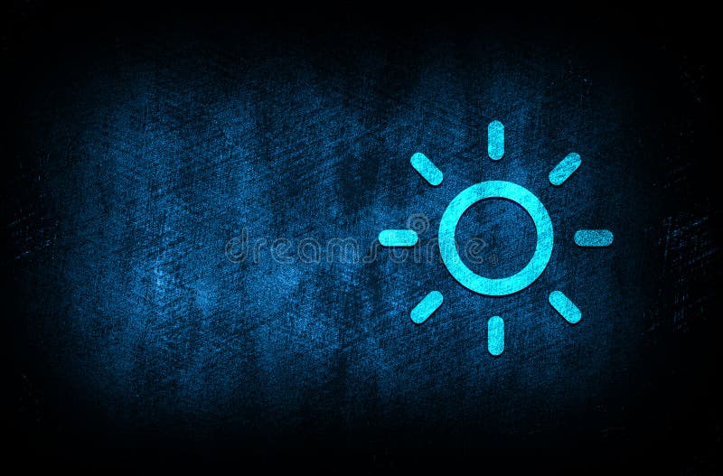 Screen Brightness Sun Icon Abstract Blue Background Illustration ...