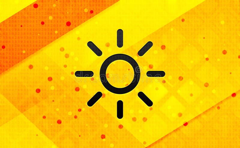 Screen Brightness Sun Icon Abstract Digital Banner Yellow Background ...
