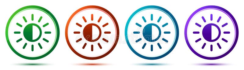 Screen Brightness Sun Icon Futuristic Blue Round Button Vector Illustration Stock Illustration ...