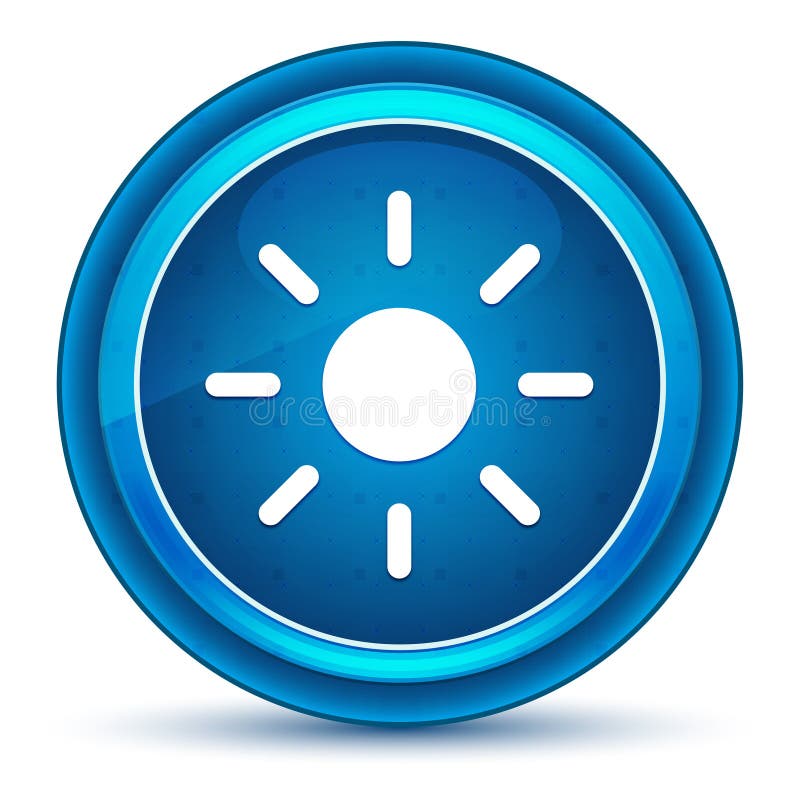 Screen Brightness Sun Icon Eyeball Blue Round Button Stock Illustration ...