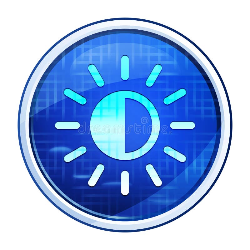 Screen Brightness Sun Icon Futuristic Blue Round Button Vector ...