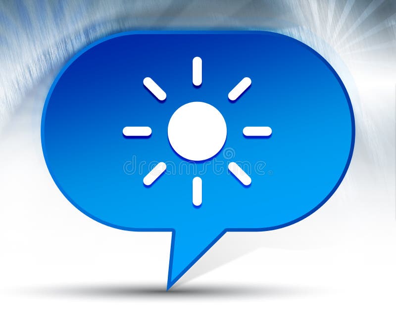 Screen Brightness Sun Icon Blue Bubble Background Stock Image - Image ...