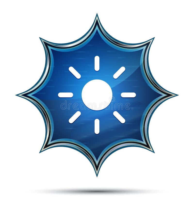 Screen Brightness Sun Icon Magical Glassy Sunburst Blue Button Stock ...