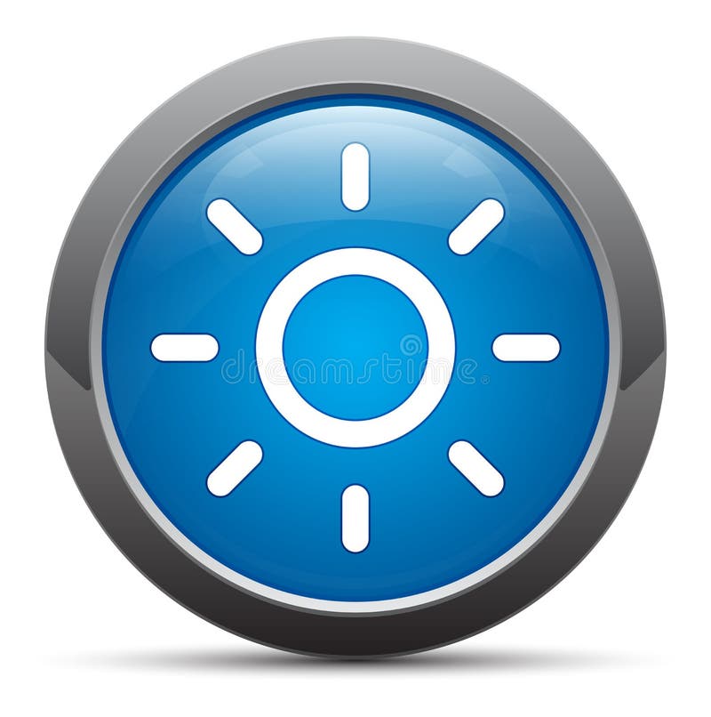 Screen Brightness Sun Icon Premium Blue Round Button Vector ...