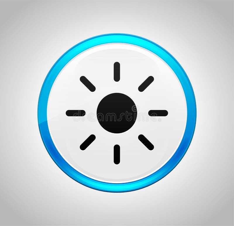 Screen Brightness Sun Icon Round Blue Push Button Stock Illustration ...