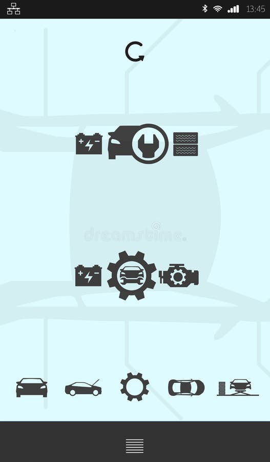 Screen with car components stock illustration. Illustration of gear ...
