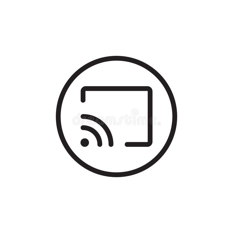 Screen Cast Icon Outline Vector for Web Ui Stock Vector - Illustration ...