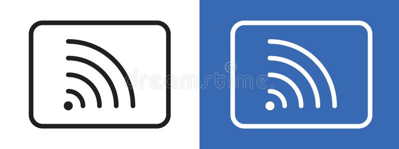 Screen Cast Logo Sign Set Vector Outline Stock Vector - Illustration of ...