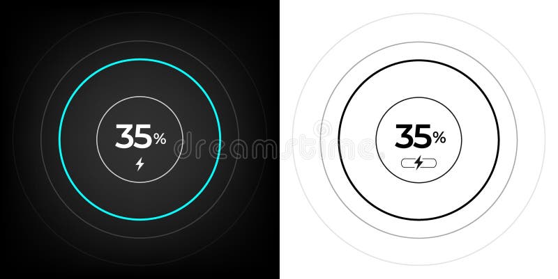 Charging screen 35 percent stock illustration. Illustration of progress ...