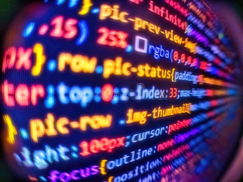 Screen Close Up Background Of Software Developer Script Screen Display Of Computer Script