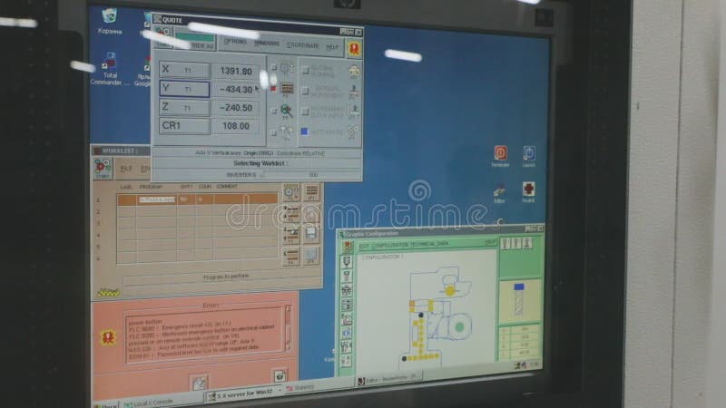 Screen Cnc Machine. CNC Woodworking Machine Control Panel Stock Footage ...