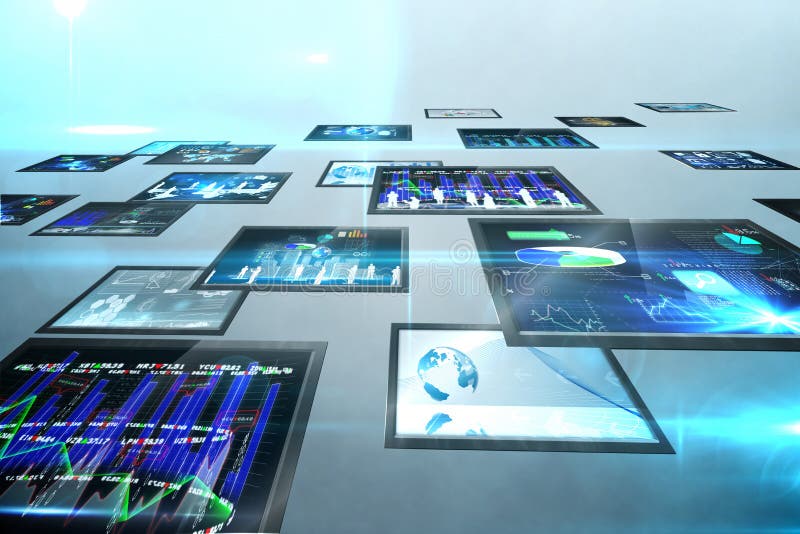Screen Collage Showing Business Images Stock Illustration ...