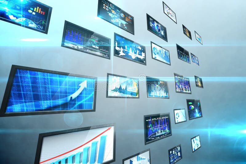 Screen Collage Showing Business Images Stock Illustration ...