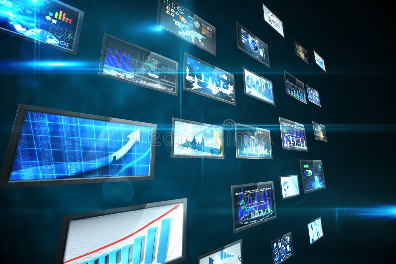 Screen Collage Showing Business Images Stock Illustration ...