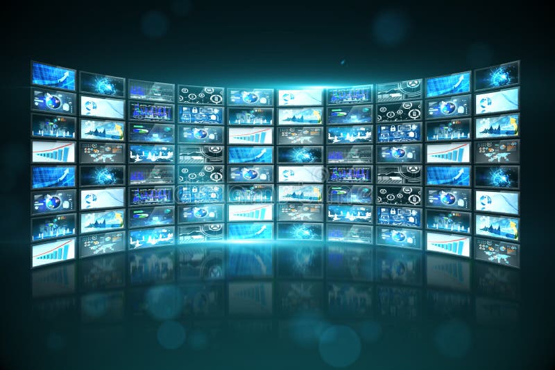 Screen Collage Showing Business Images Stock Illustration ...