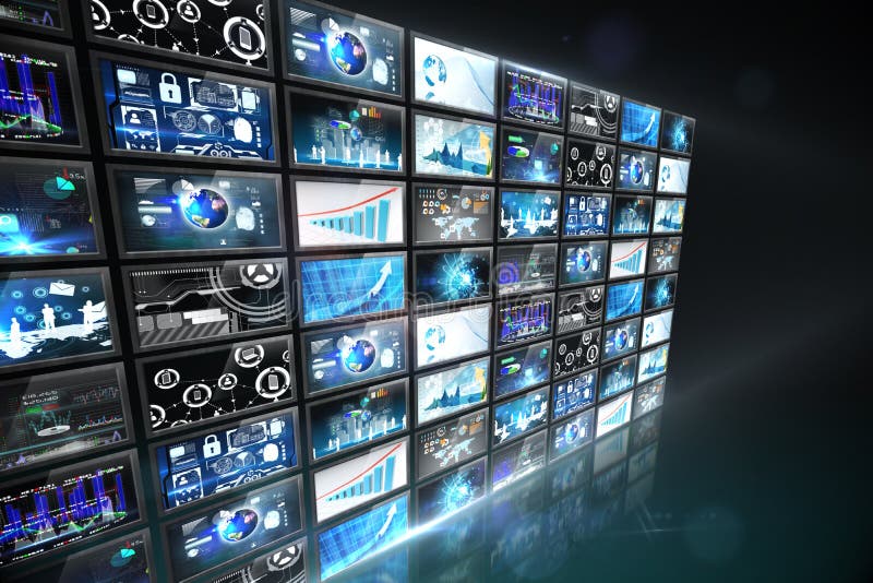 Screen Collage Showing Business Images Stock Illustration ...