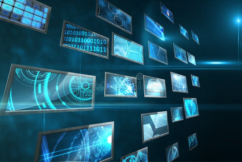 Screen Collage Showing Computing Images Stock Illustration ...