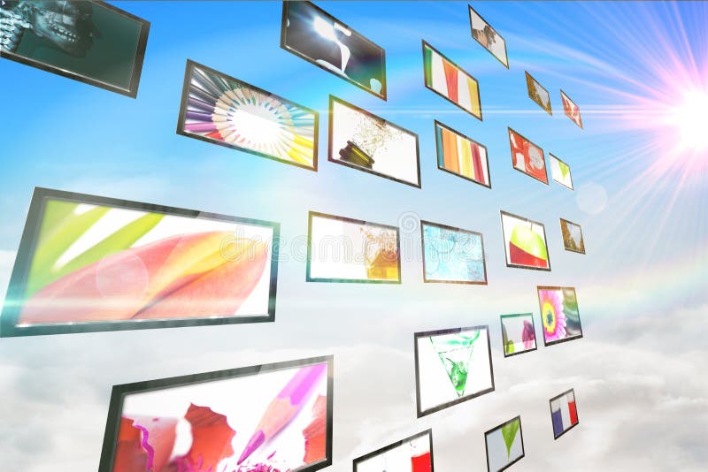 Screen Collage Showing Lifestyle Images Stock Illustration ...