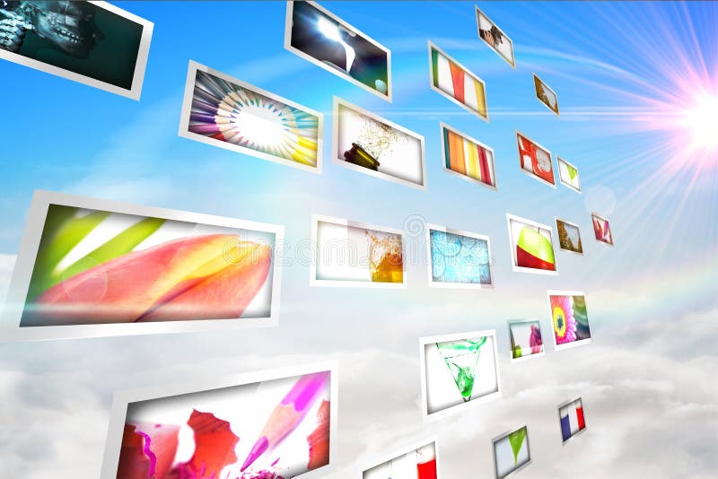 Screen Collage Showing Lifestyle Images Stock Illustration ...