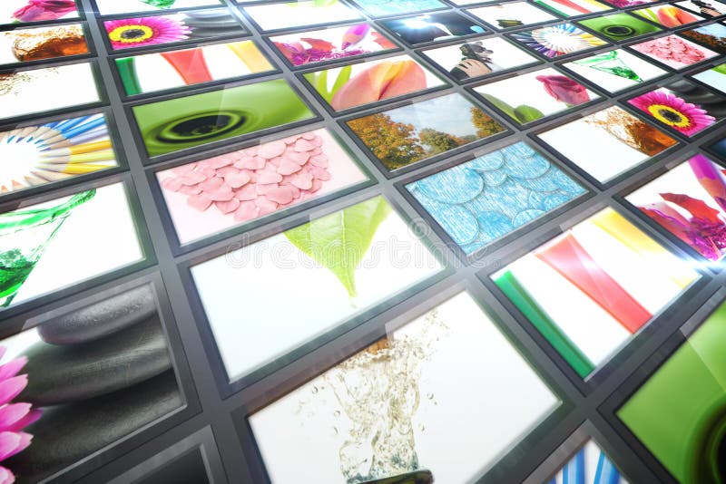 Screen Collage Showing Lifestyle Images Stock Illustration ...