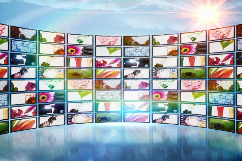 Screen Collage Showing Lifestyle Images Stock Illustration ...