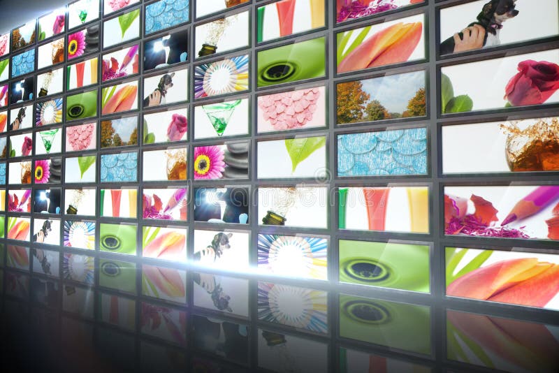 Screen Collage Showing Lifestyle Images Stock Illustration ...